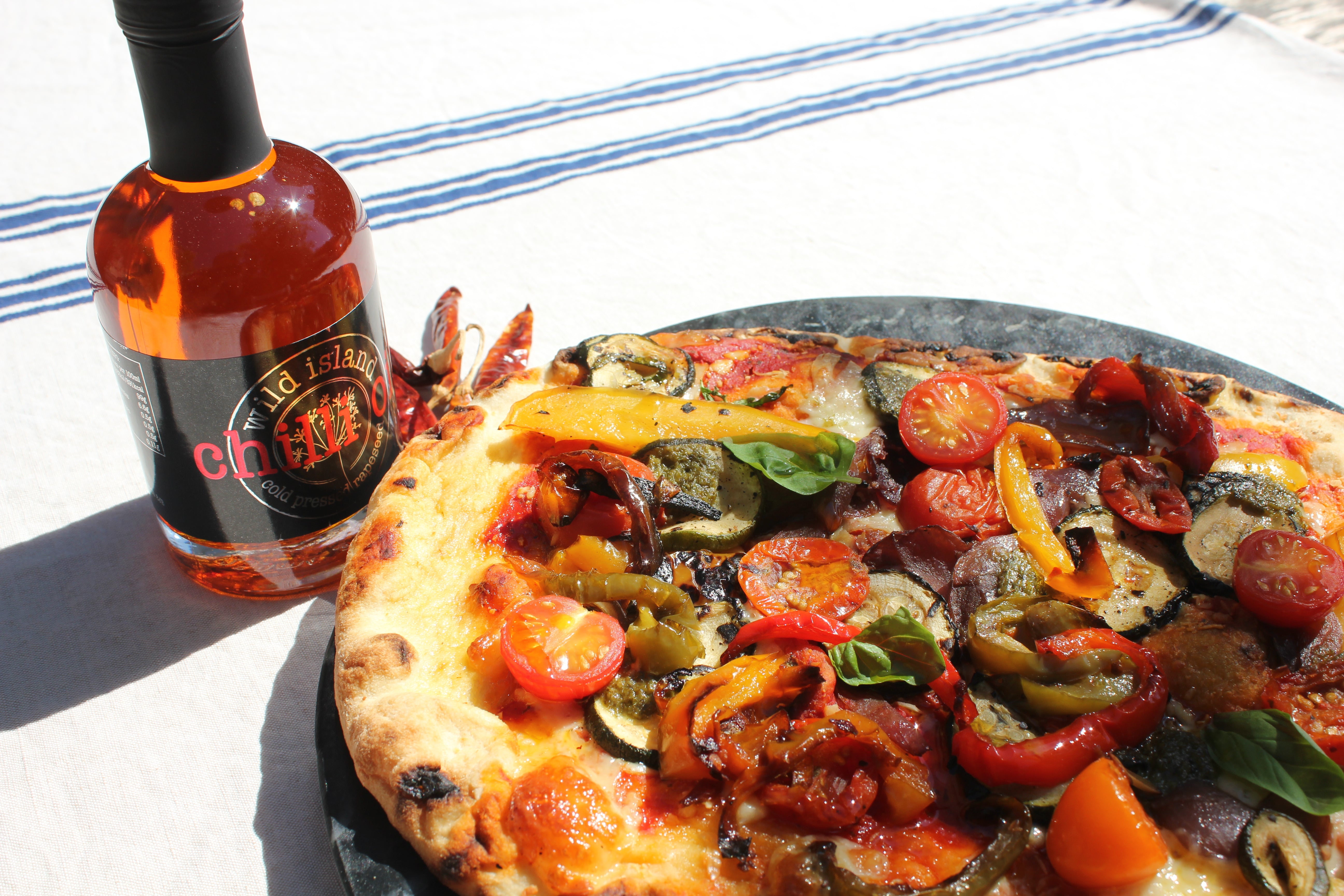 Pizza with Chilli Infused Oil – The Garlic Farm
